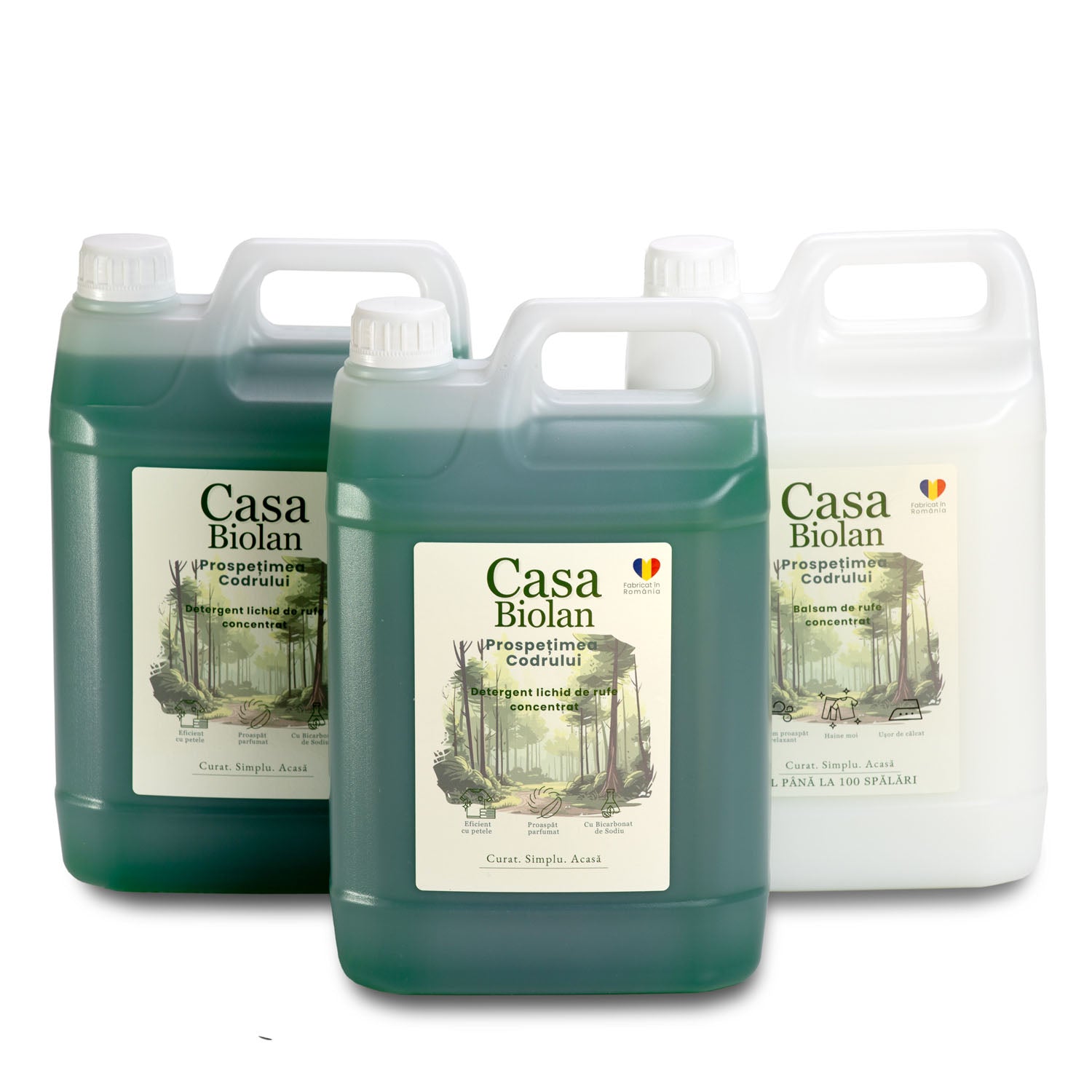Setul cu 2x Prospetimea Codrului- Detergent 5L + 1x Prospetimea Codrul ...